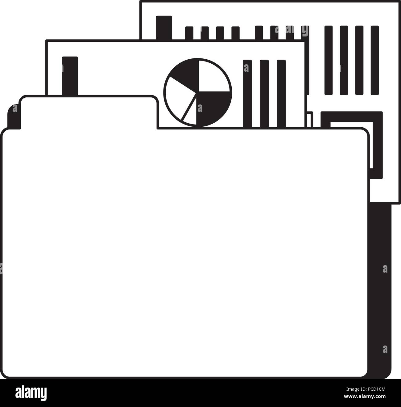 office folder file documents financial data vector illustration ...