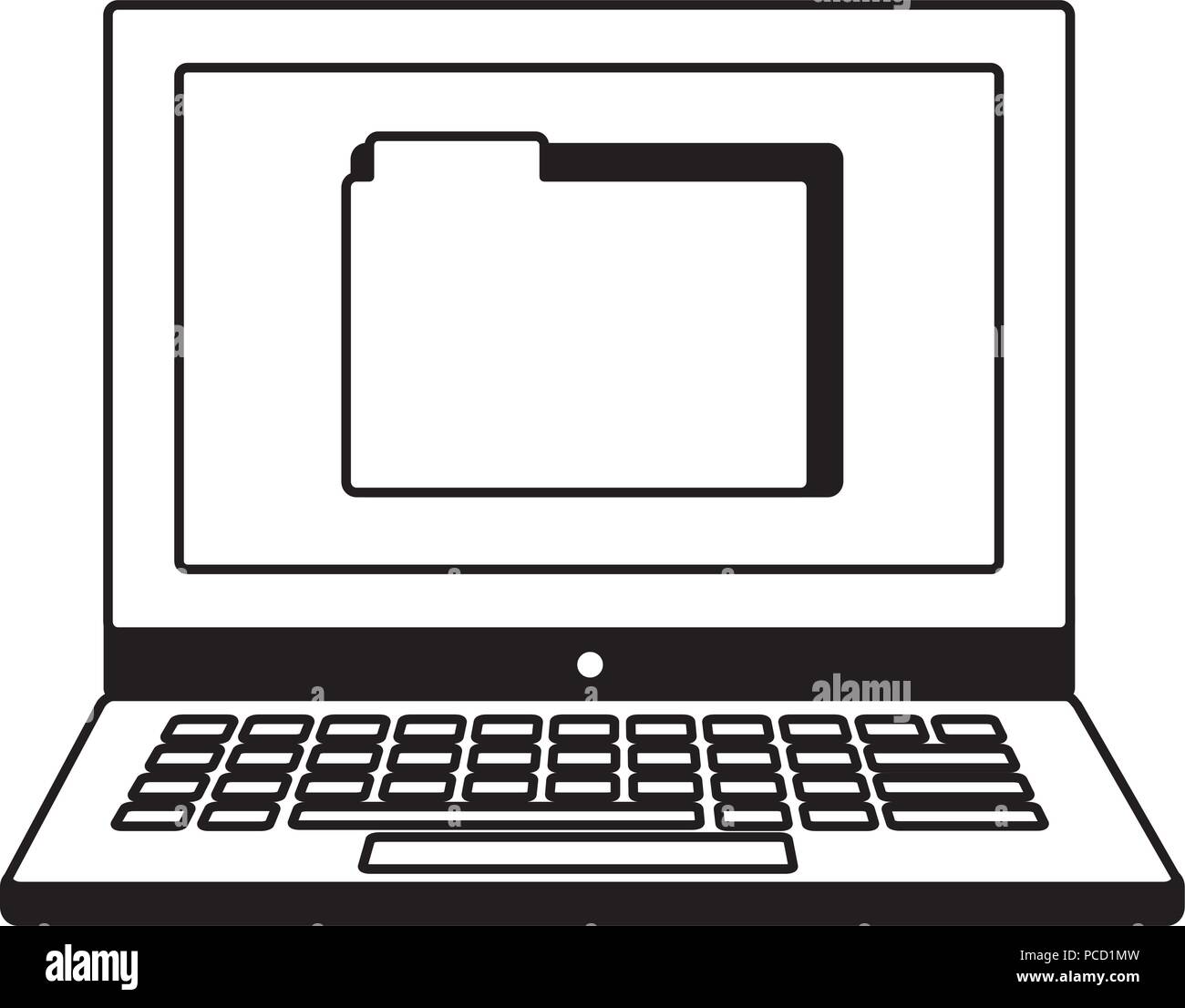 laptop folder file organizer data digital vector illustration ...