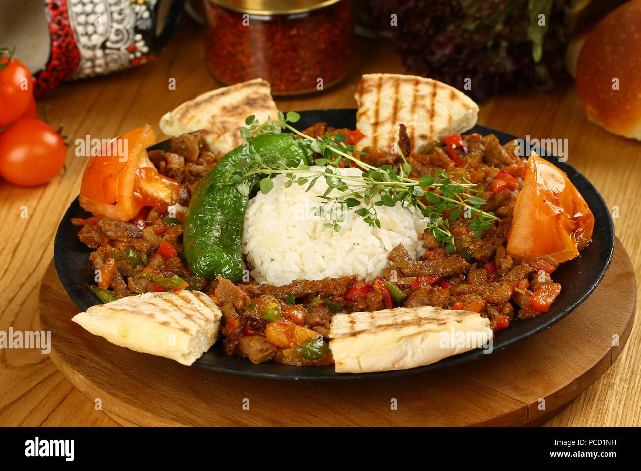 Meat Saute - Turkish Sac Kavurma Stock Photo - Alamy