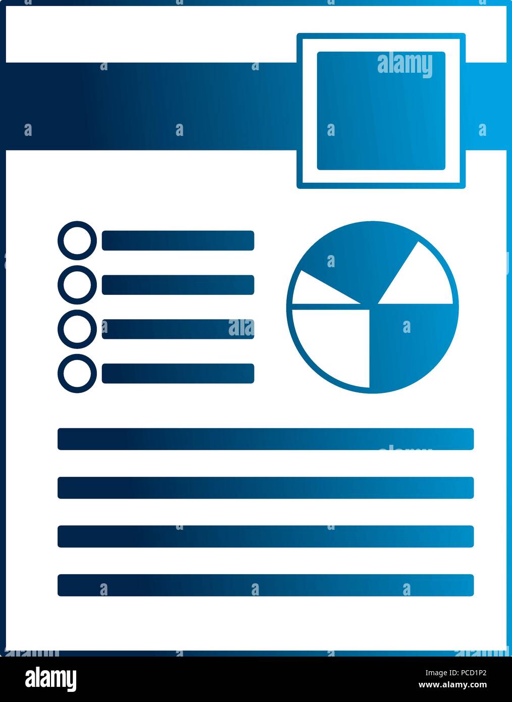 financial document report pie chart vector illustration neon blue Stock ...