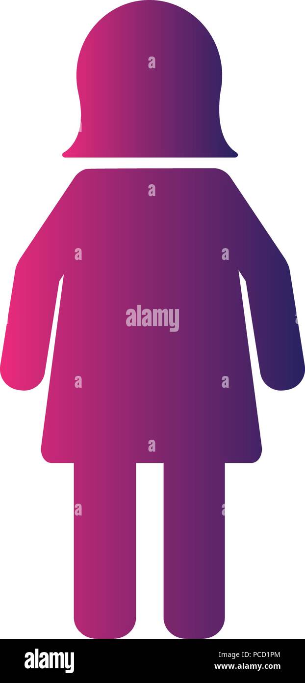 female pictogram user person icon vector illustration neon blue Stock ...