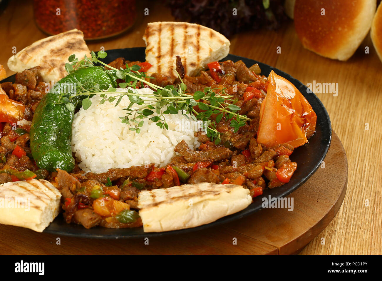 Meat Saute - Turkish Sac Kavurma Stock Photo - Alamy
