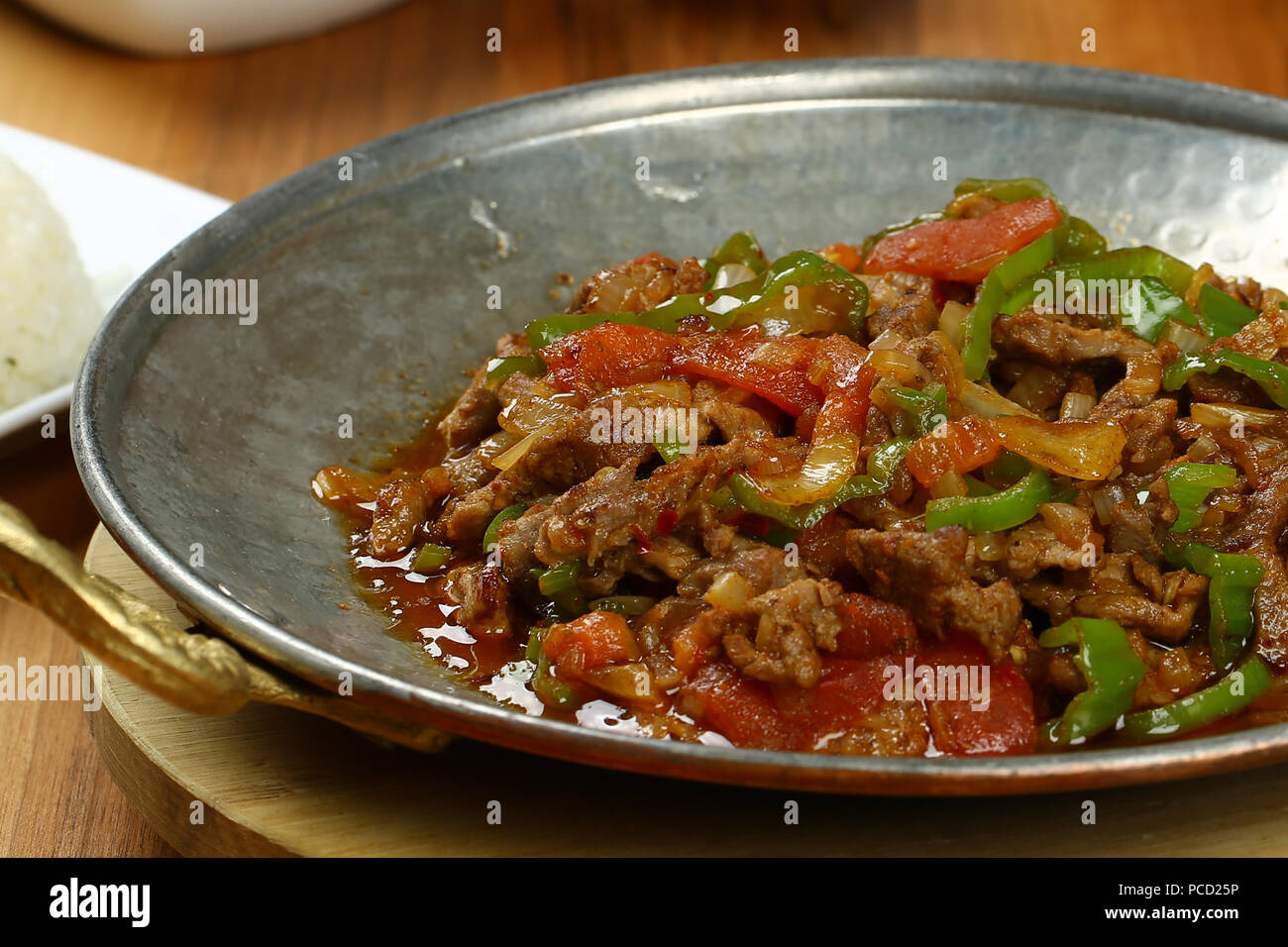 Meat Saute - Turkish Sac Kavurma Stock Photo - Alamy