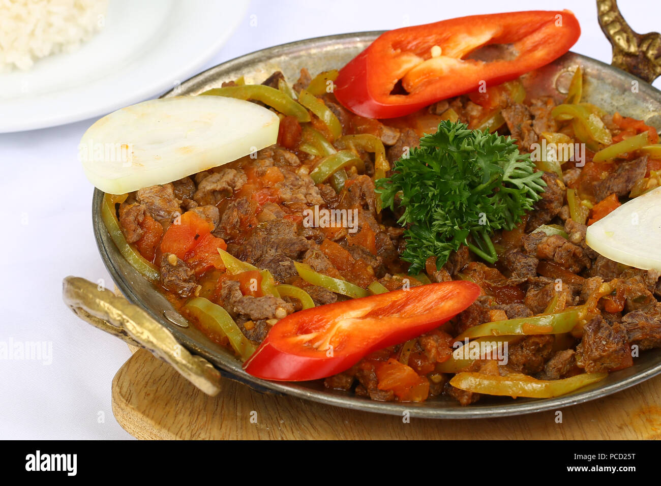 Meat Saute - Turkish Sac Kavurma Stock Photo - Alamy