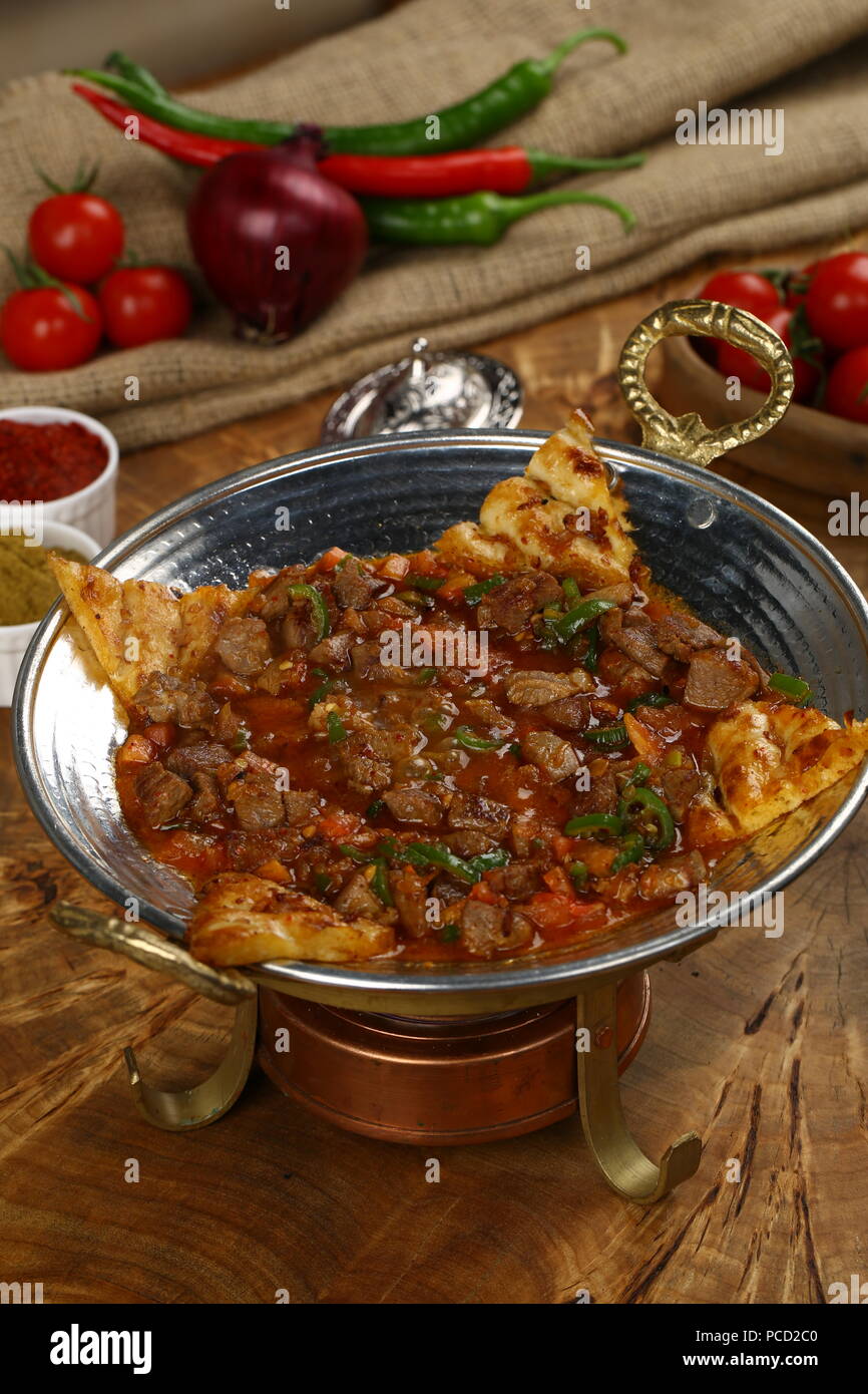 Meat Saute - Turkish Sac Kavurma Stock Photo - Alamy