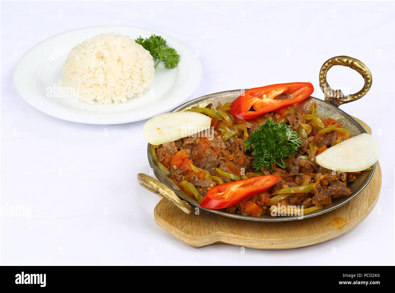 Meat Saute - Turkish Sac Kavurma Stock Photo - Alamy