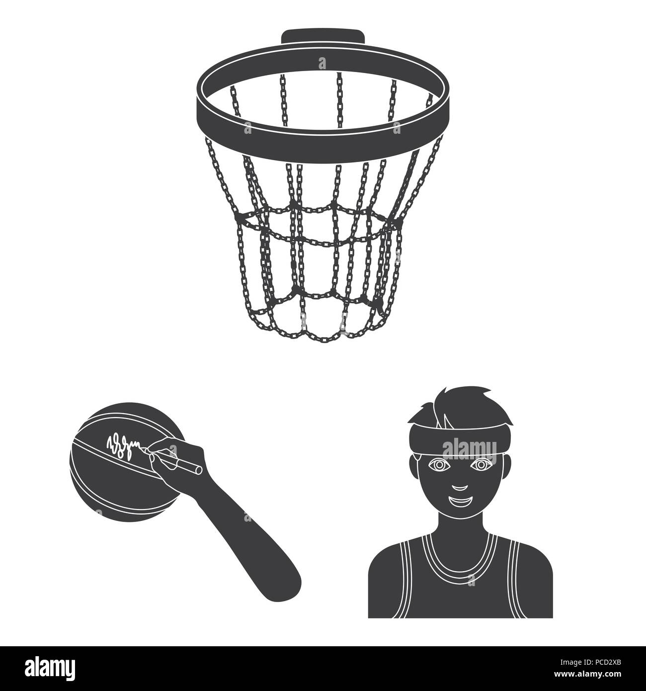 Basketball and attributes black icons in set collection for design ...