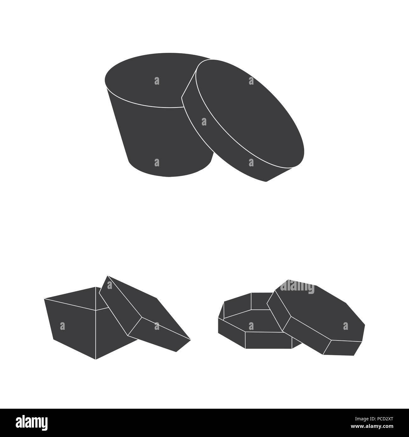 Different boxes black icons in set collection for design.Packing box ...