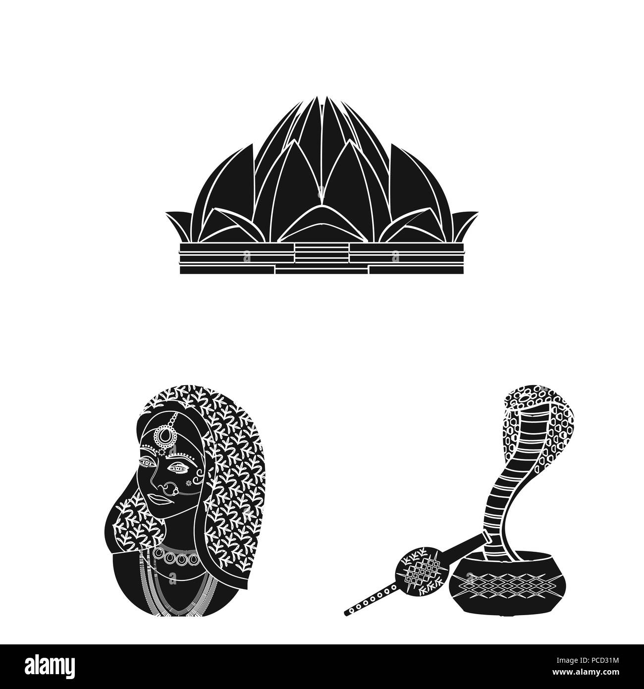 Country India black icons in set collection for design.India and ...
