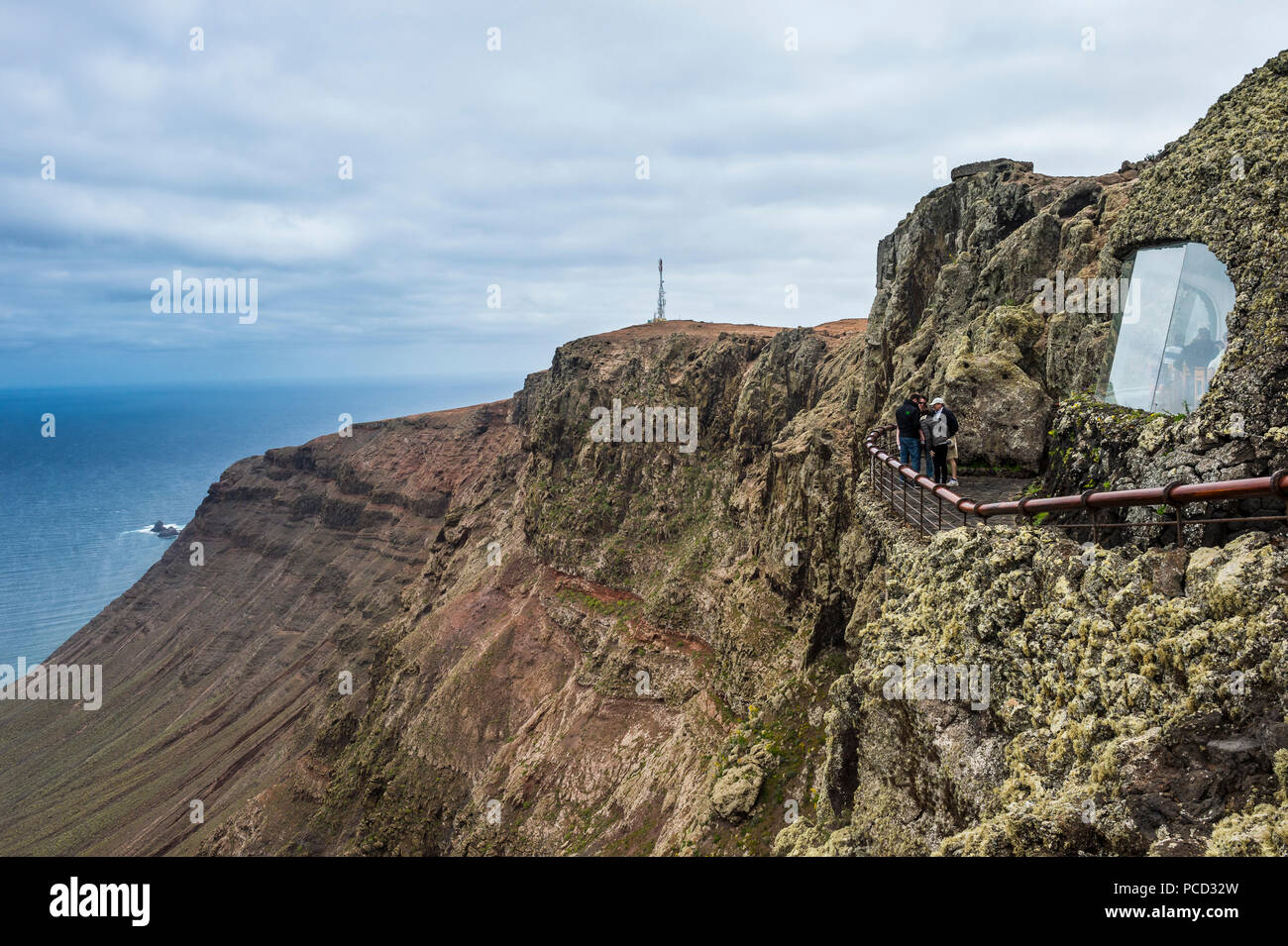 View over the cliffs from the Mirador del Rio observation point created ...