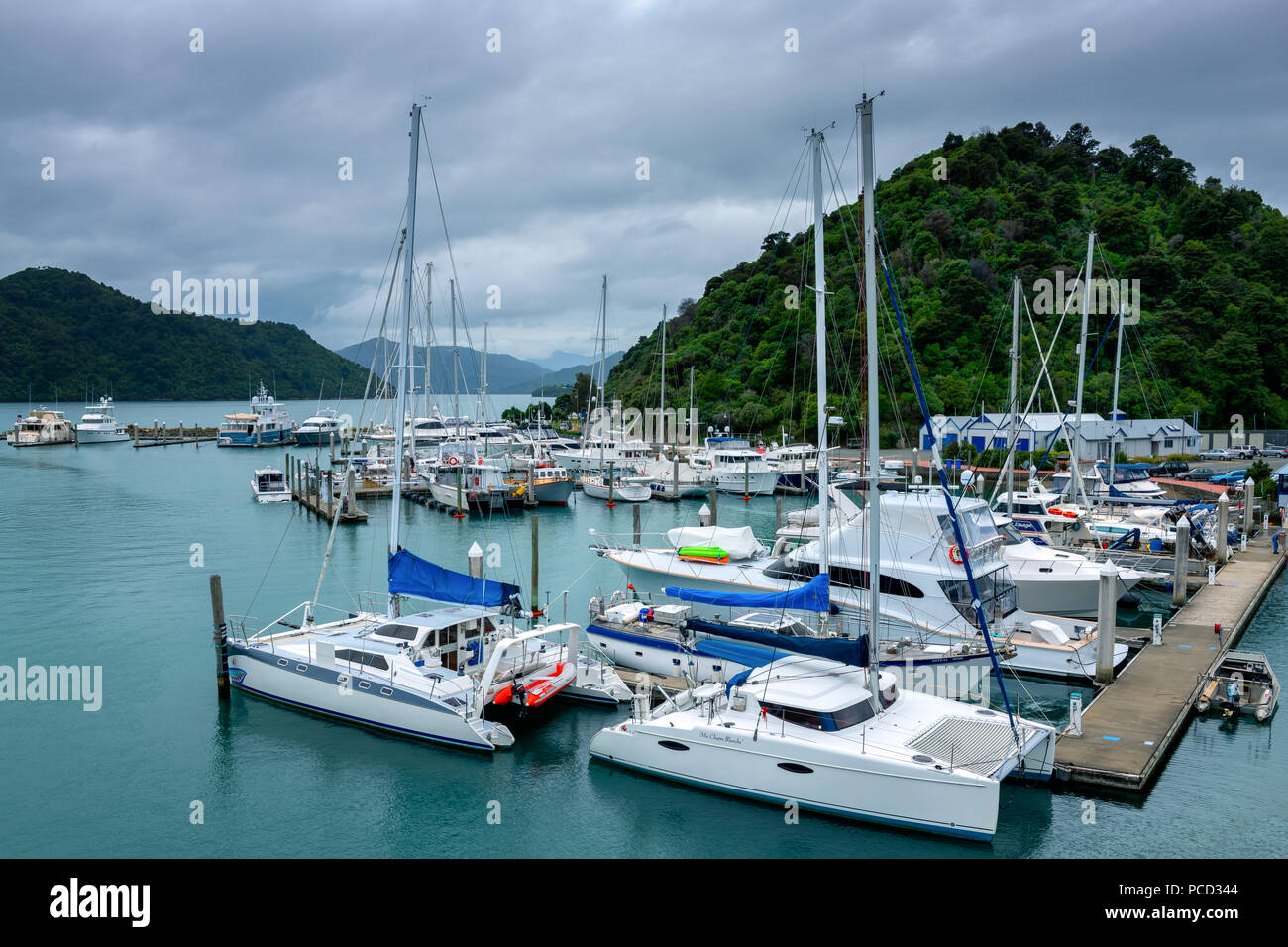 Picton Harbour, Picton, Marlborough Region, South Island, New Zealand ...