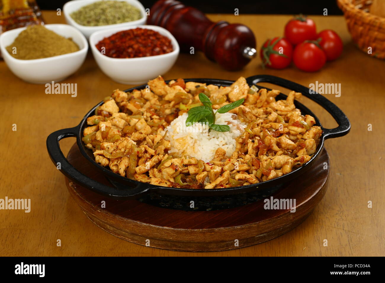 Meat Saute - Turkish Sac Kavurma Stock Photo - Alamy