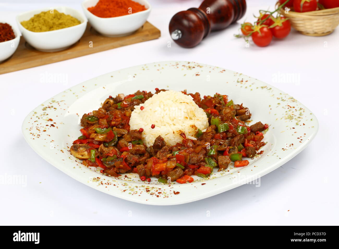 Meat Saute - Turkish Sac Kavurma Stock Photo - Alamy