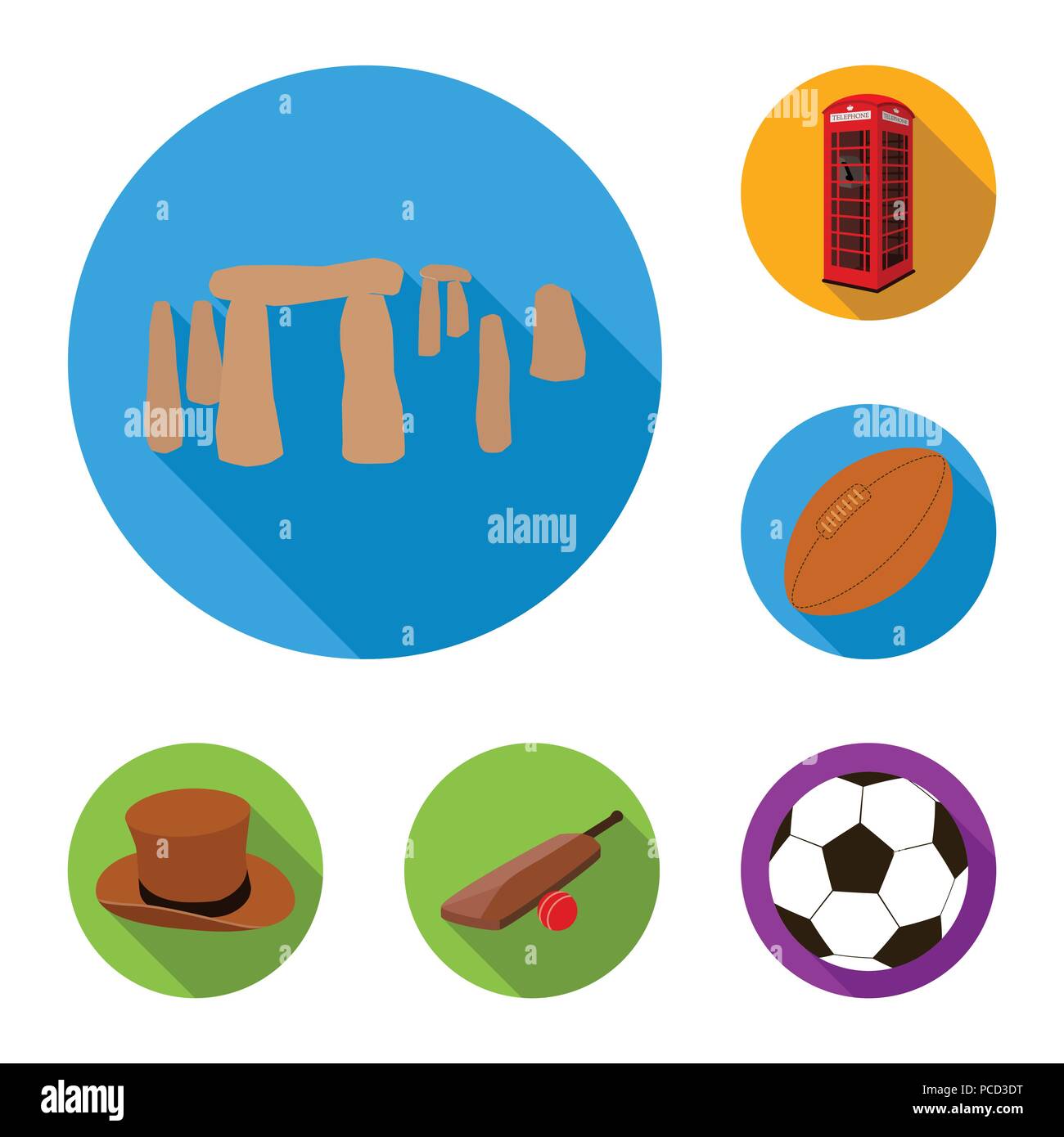 England country flat icons in set collection for design.Travel and ...
