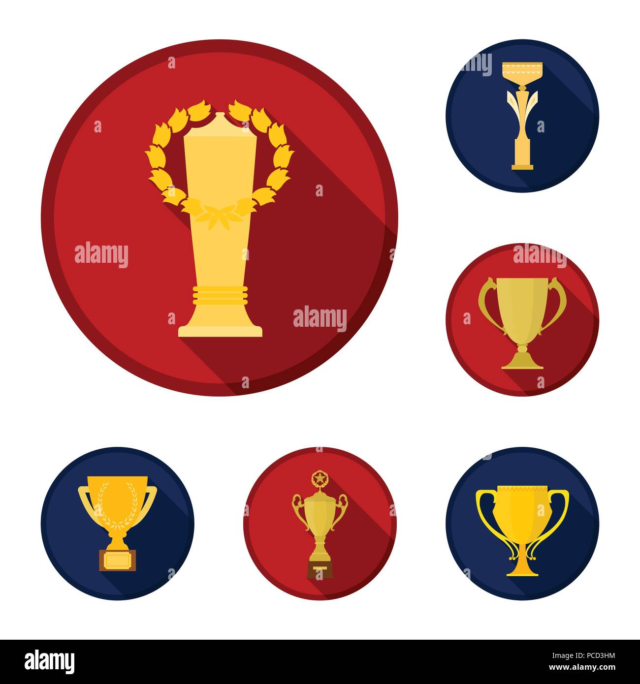 Gold Cup flat icons in set collection for design. Winners Cup vector ...