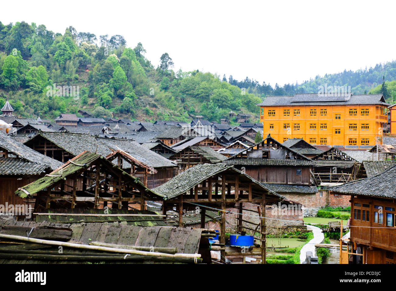 Typical Dong Village,Wooden Houses,Huanggang Dong Village,Dong Costumed ...
