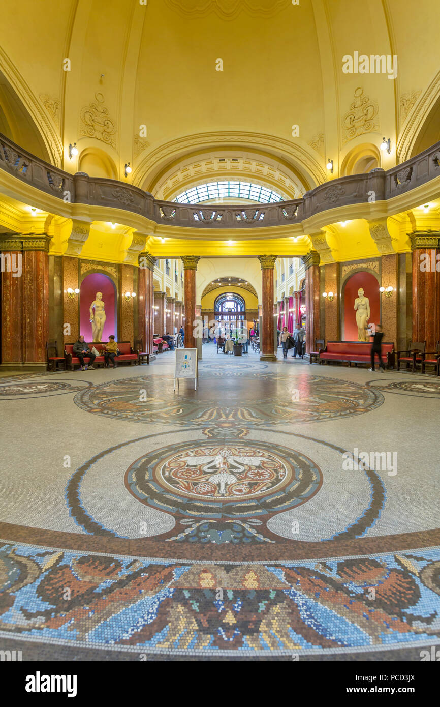 Ornate entrancinterior of Gellert Thermal Baths, Budapest, Hungary ...