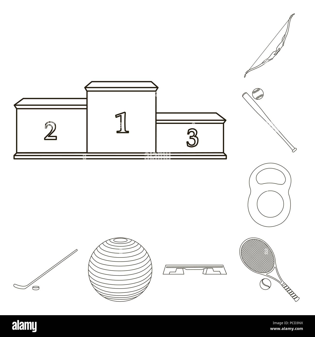 Different kinds of sports outline icons in set collection for design ...