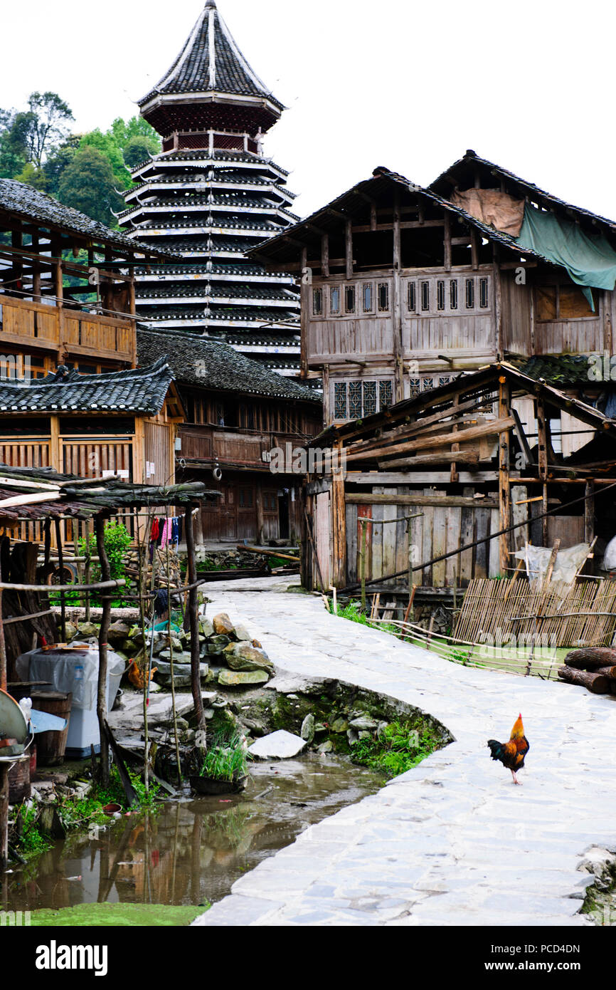 Typical Dong Village,Wooden Houses,Huanggang Dong Village,Dong Costumed ...