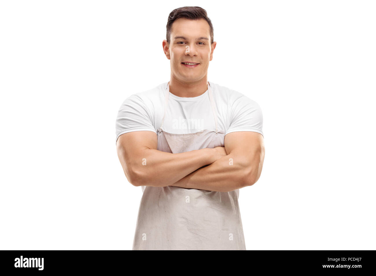Butcher isolated on white background Stock Photo - Alamy