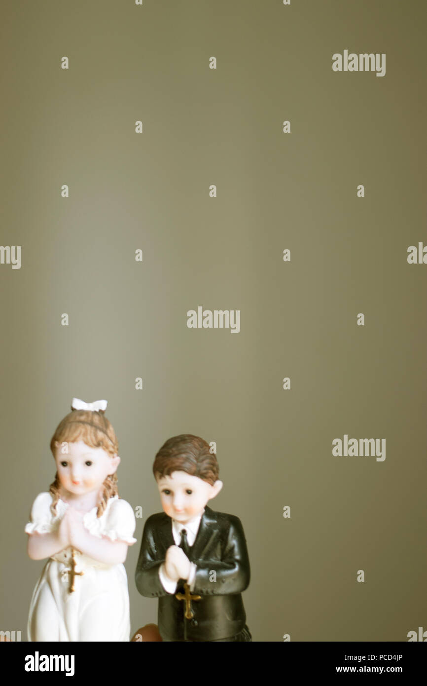 Cake topper Catholic holy communion ceremony religious boy and girl ...