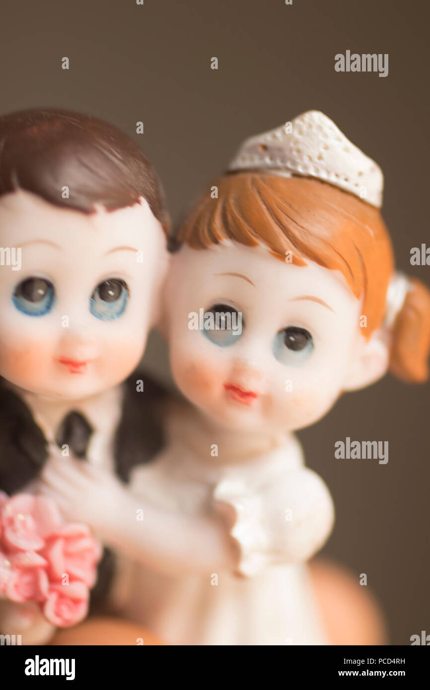 Cake topper bride and groom wedding couple of holding romantic marriage ...