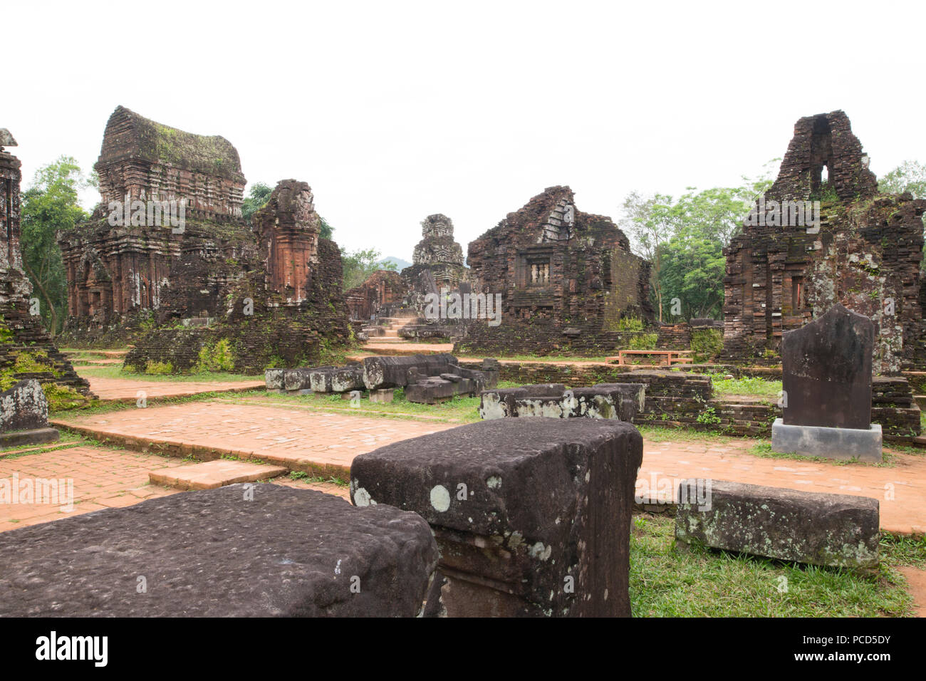 The ruins of Cham Temples in Groups B and C at the My Son Sanctuary ...