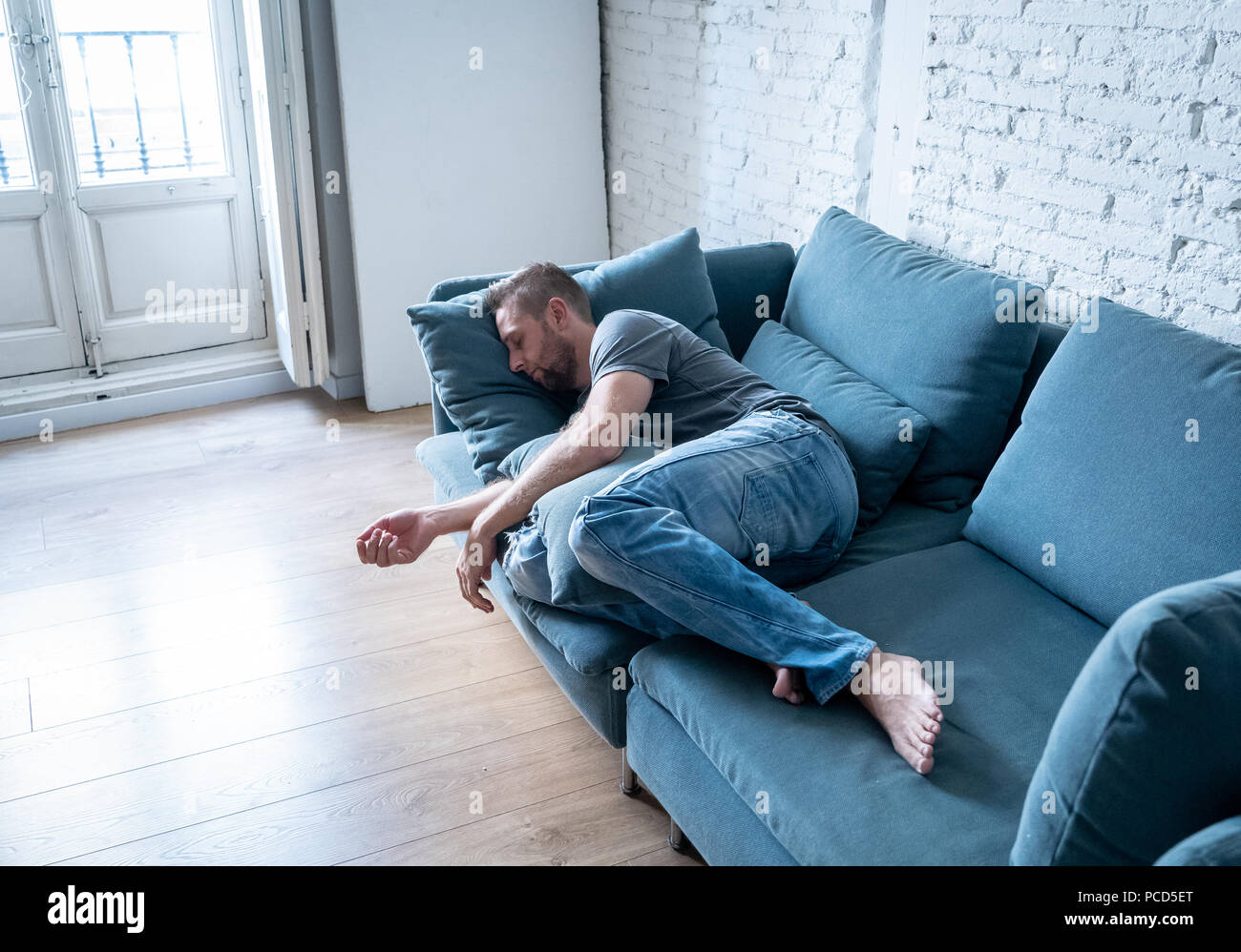 Lonely man room sad hi-res stock photography and images - Alamy