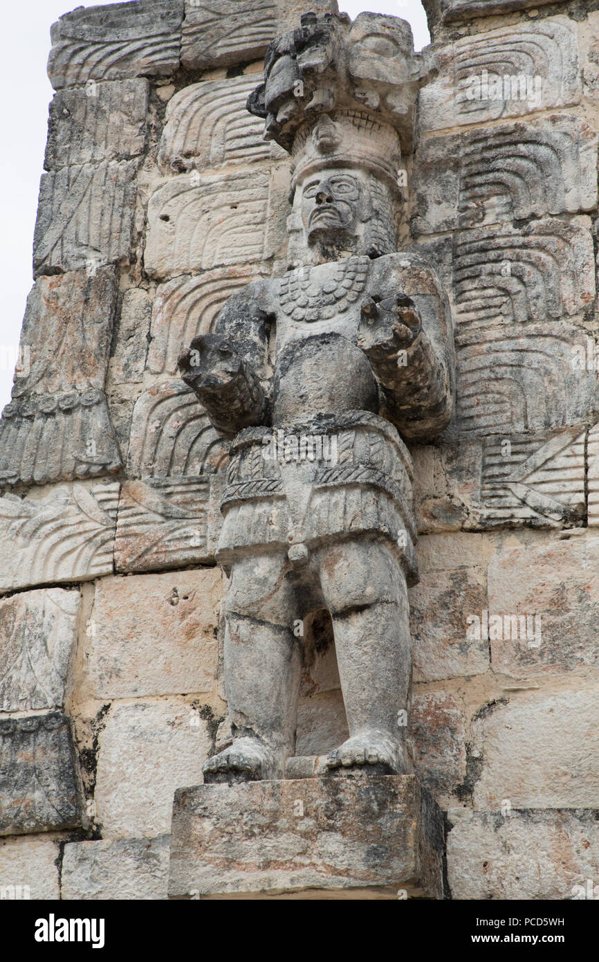 Stone Figure, Palace of the Masks (Codz Poop), Kabah Archaeological ...