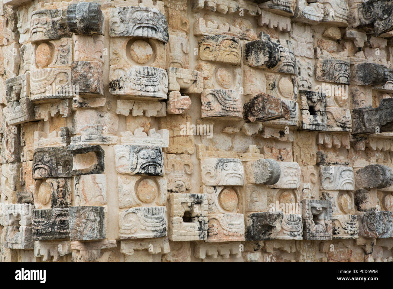 Palace of the Masks (Codz Poop), Kabah Archaeological Site, Mayan Ruins ...