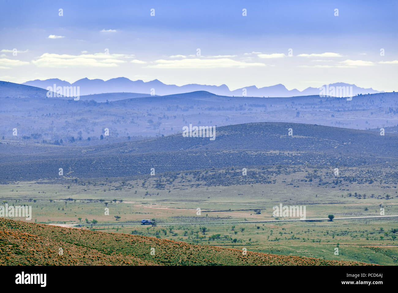 Scenic mountainous landscape of Flinders Ranges in South Australia ...
