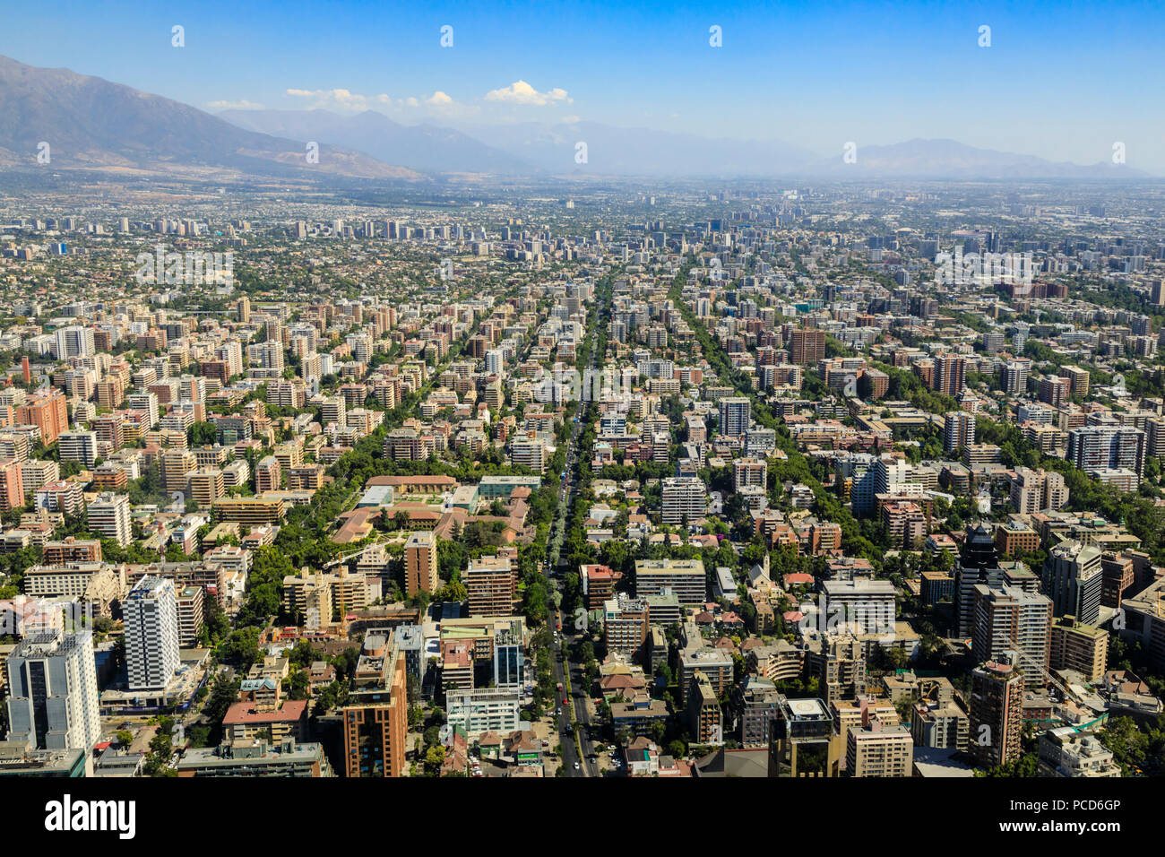 Andes mountains view from Gran Torre Santiago, Costanera Center, South ...