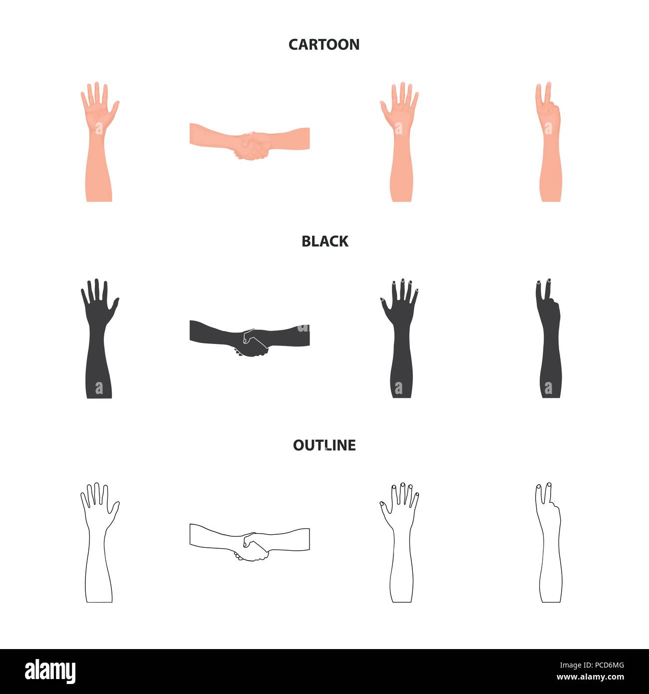 Sign Language cartoon,black,outline icons in set collection for design ...