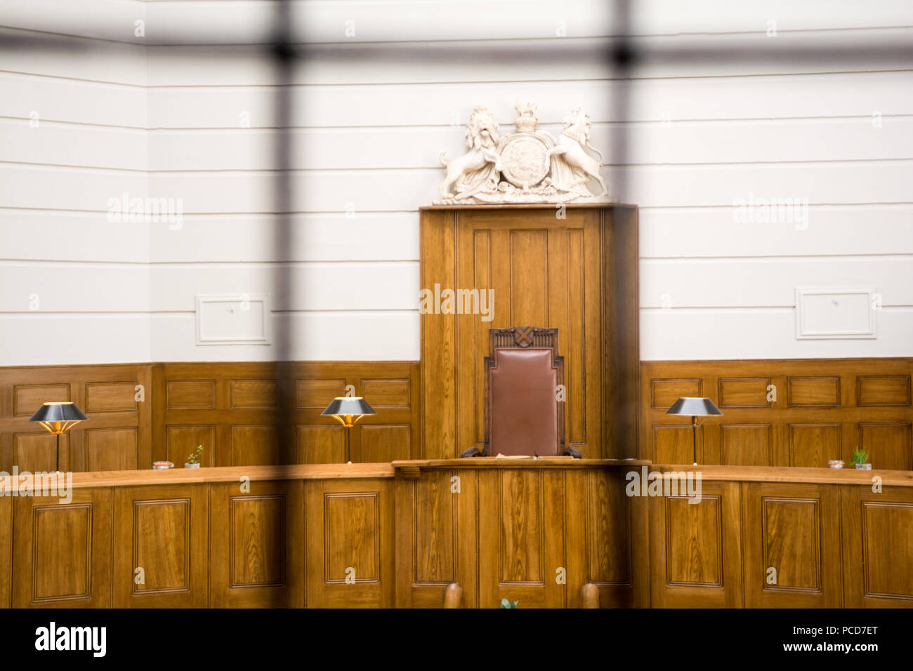 Empty courtroom interior hi-res stock photography and images - Alamy