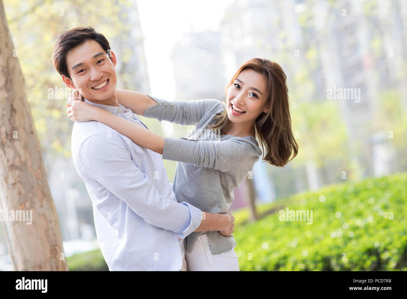 Happy young Chinese couple Stock Photo - Alamy
