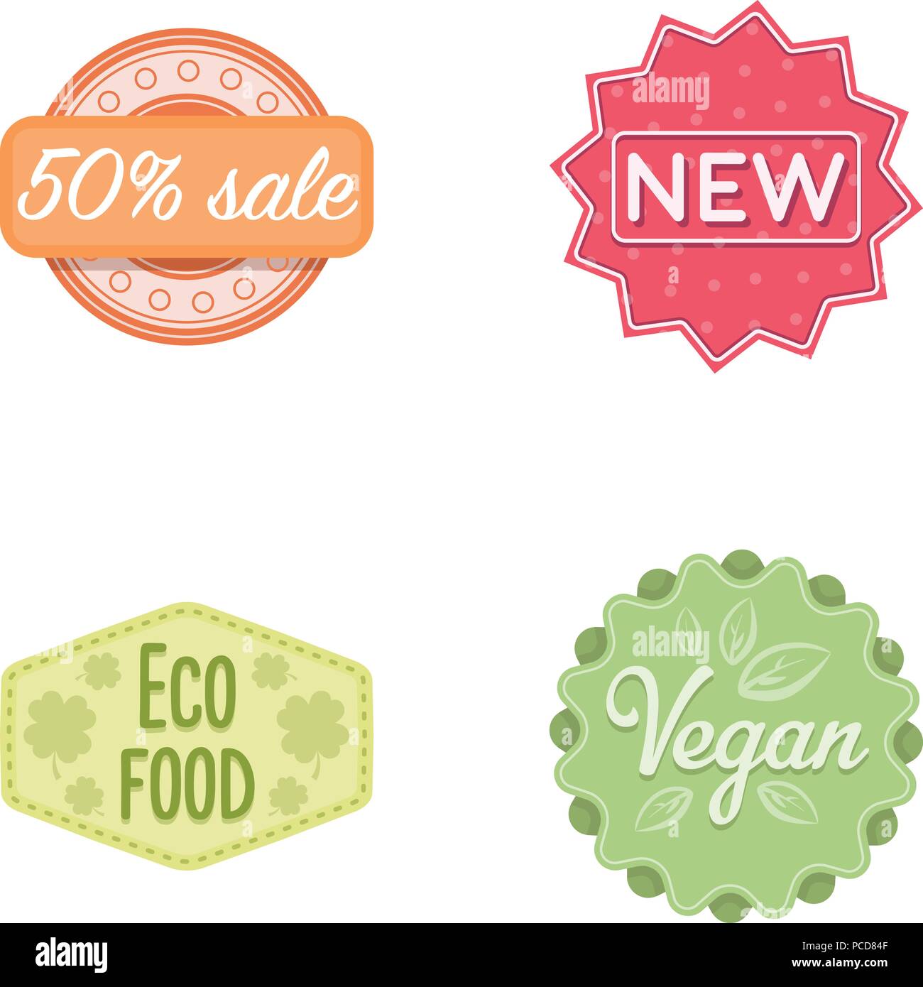 Percentage sale, new, eco food, vegan.Label,set collection icons in ...