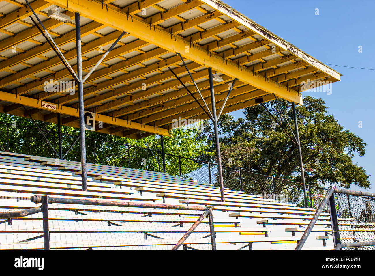 Old Small Metal Grandstand At Arena Stock Photo - Alamy