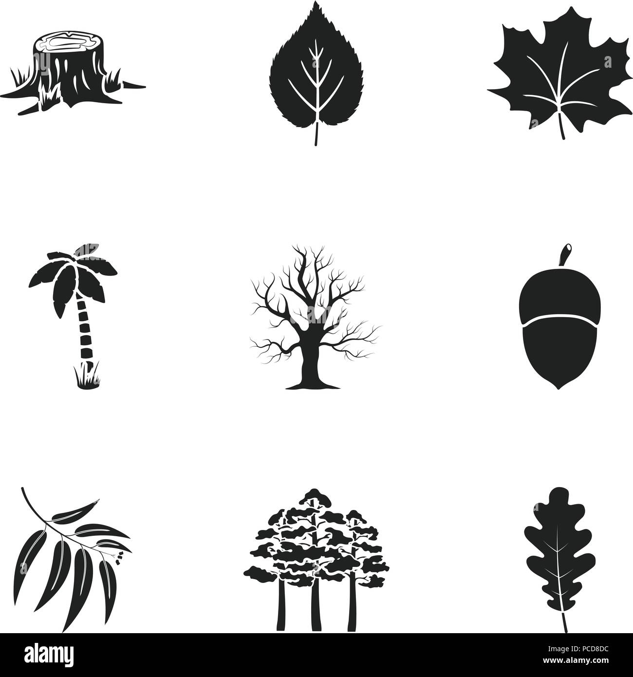 Forest set icons in black style. Big collection of forest vector symbol ...