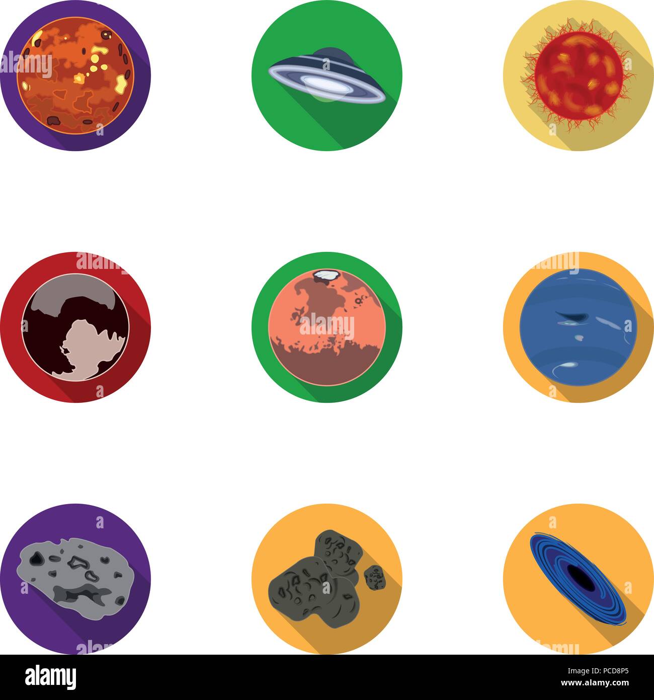Planets of the solar system. Cosmic objects. Planets icon in set ...