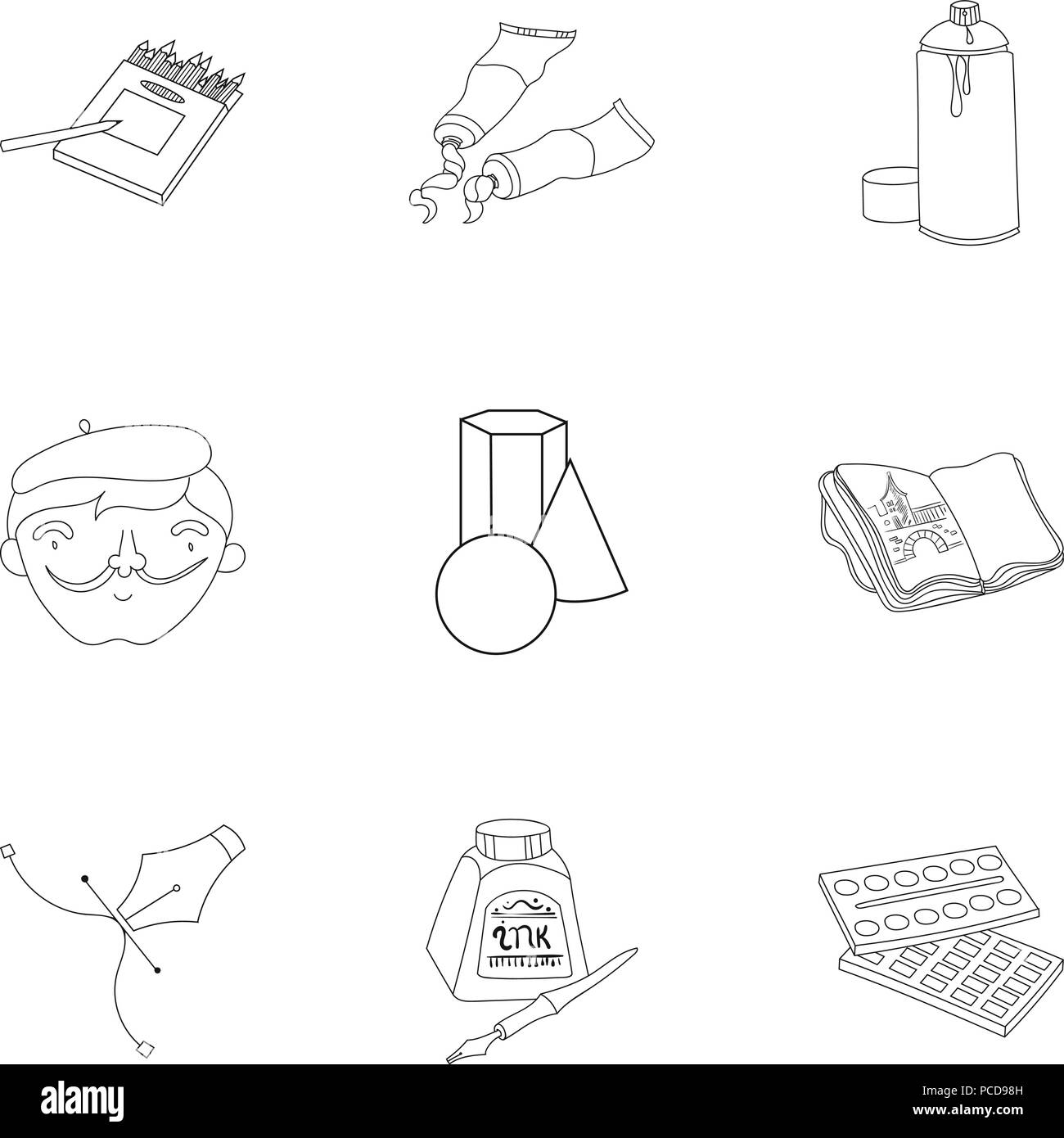 Self portrait as an artist Stock Vector Images - Alamy