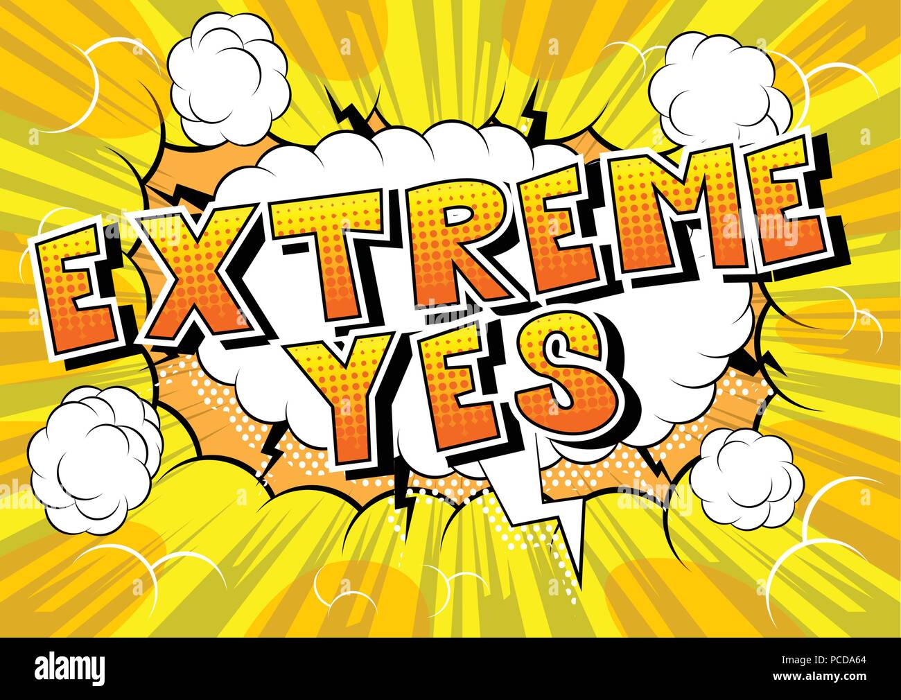 Extreme Yes - Comic book style word on abstract background Stock Vector ...