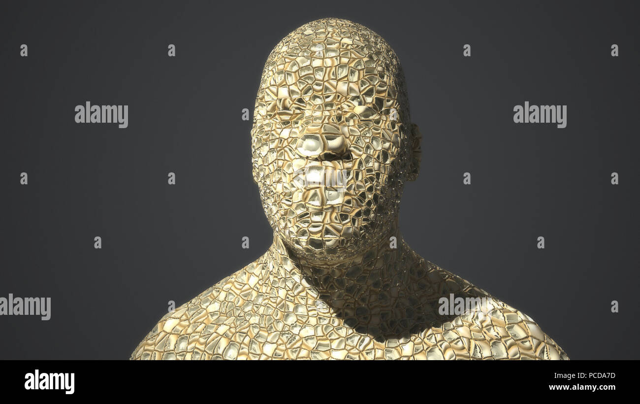 3d render. Head Human shattered portrait Stock Photo - Alamy