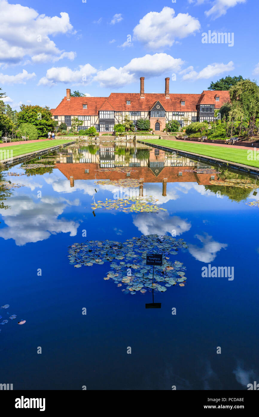 Historic Laboratory Building with reflections in the Jellicoe Canal, an ...