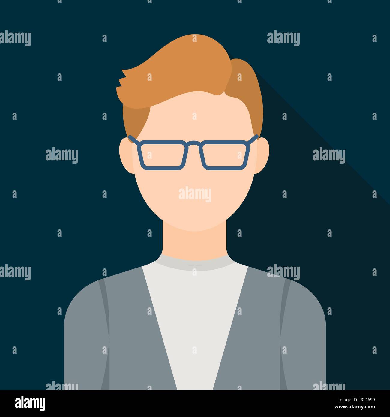 Man with glasses icon flat. Single avatar,peaople icon from the big ...