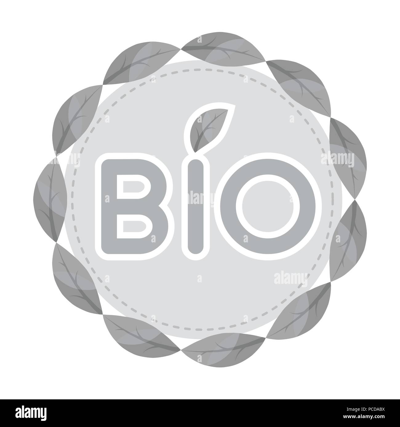Bio label icon in outline design isolated on white background. Bio and ...