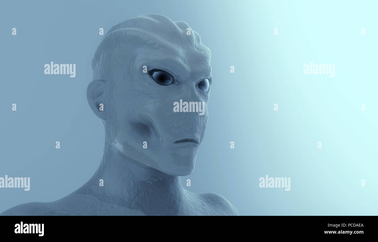 3d alien portrait Stock Photo - Alamy