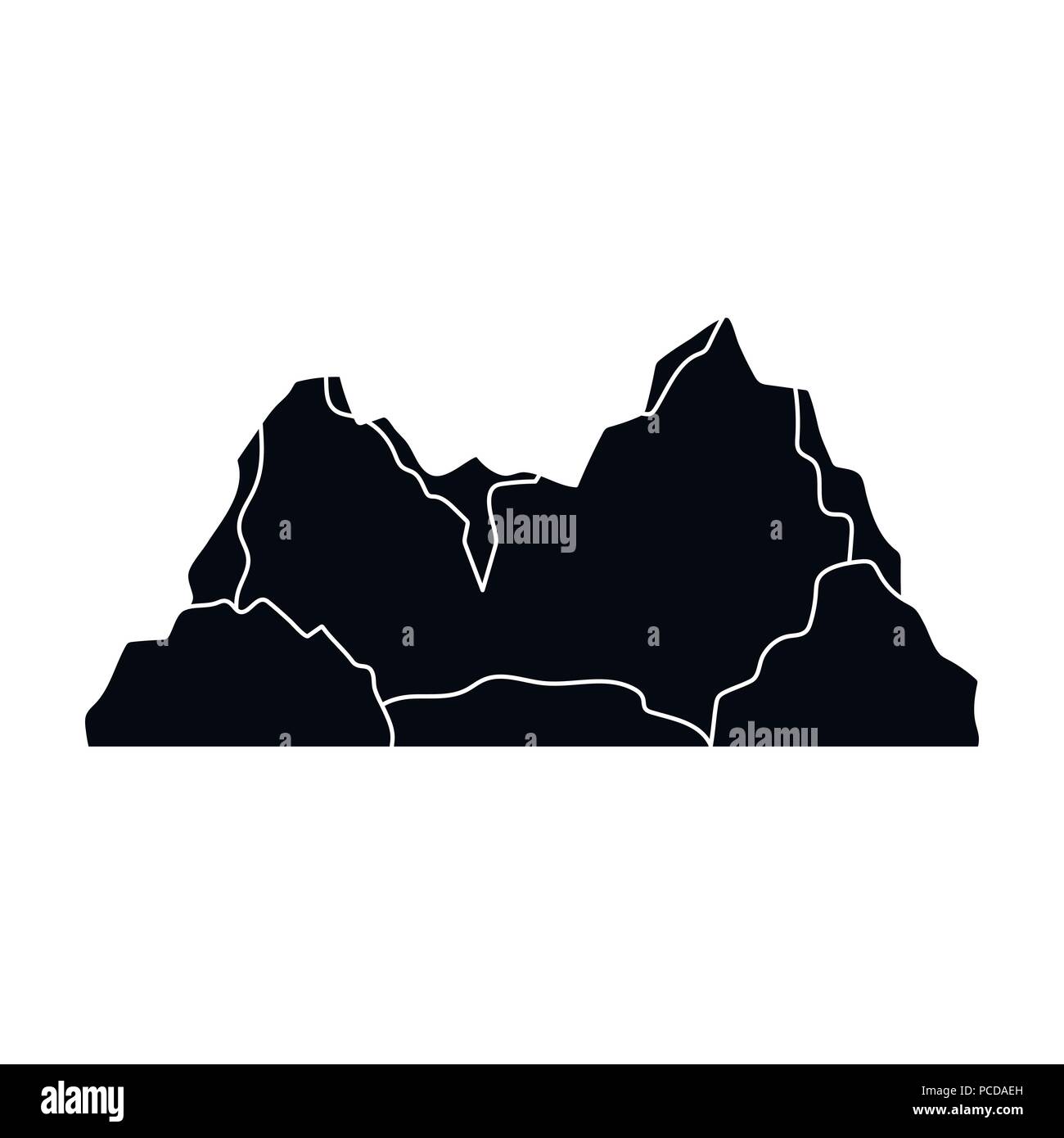 Blue mountain, under which flows the river.Different mountains single ...