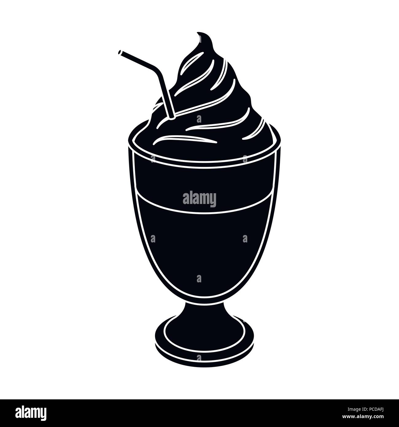iced coffee.Different types of coffee single icon in black style vector ...