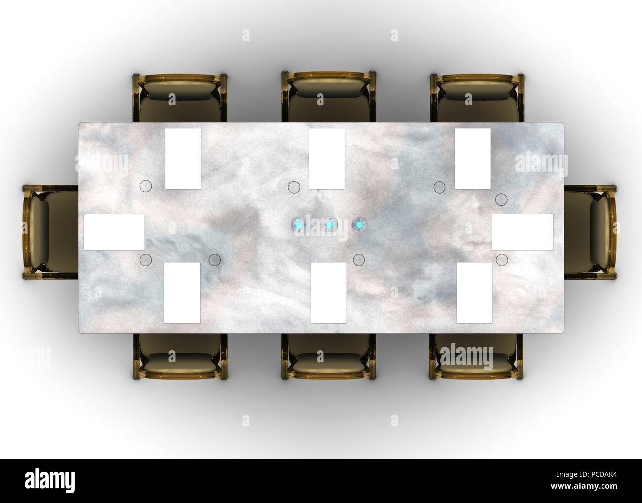 Meeting table, conference table seen from above, events. Conference ...