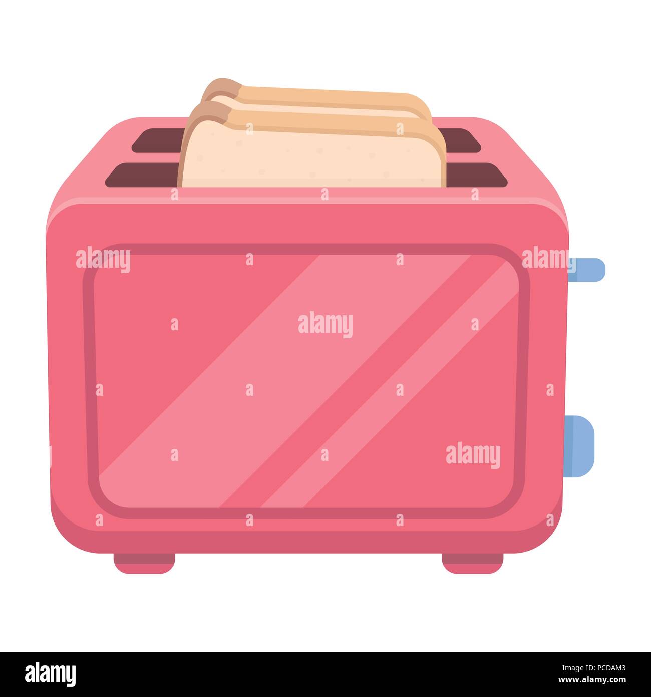 Toaster icon in cartoon style isolated on white background. Household ...